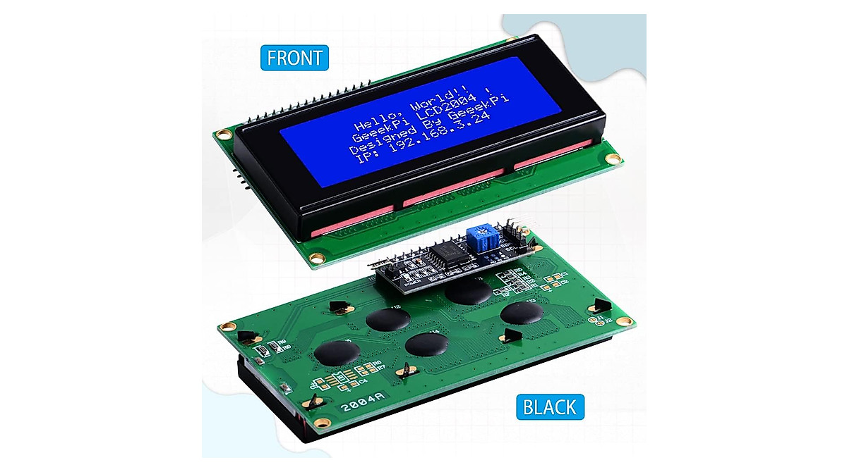 GeeekPi IIC I2C TWI Serial LCD 2004 20x4 Display Module with I2C ...