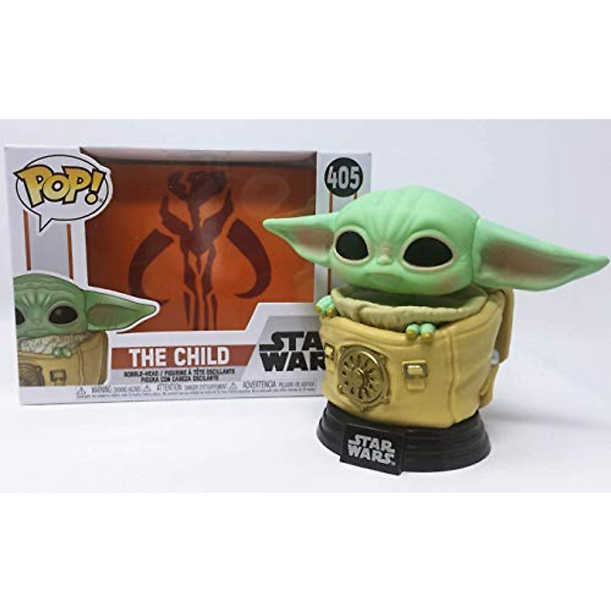POP Star Wars: The Mandalorian - The Child in Bag [Grogu] Funko Vinyl Figure (Bundled with Compatible Box Protector Case), Multicolor, 3.75 inches