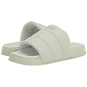 adidas Originals Women's Adilette Essential Slide Sandal, Linen Green/Linen Green/Linen Green, 8