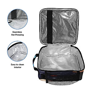 AUUXVA Kids Lunch Box, Planets Color, Unisex, 10.5x3.5x9.5 Inch, Oxford Material and Aluminum Film, Spacious, Lightweight, Adjustable Shoulder Straps, Heat Insulation