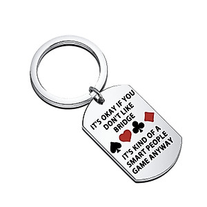 FAADBUK Funny Bridge Gift Bridge Lover Gift Bridge Keychain for Bridge Player Bridge Themed Gift (Bridge)