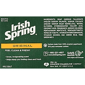 Irish Spring Original Deodrant Soap Unisex Soap, 3.75 Oz Bars, 8-Count