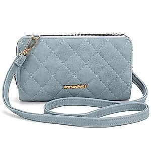 Montana West Crossbody Wallet for Women Dual Zipper Compartment Wristlet Purse Clutch Shoulder Bag MWC-209JN