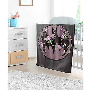 LOGOVISION Batman Lightweight Baby Blanket, 30"X40", Bats of Floral Unisex for Infants Girls & Boys