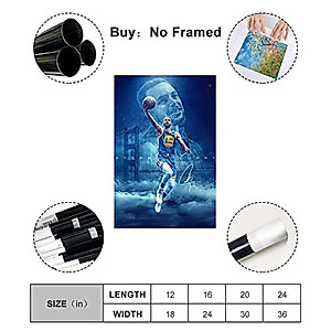 DAJIBA Stephen Curry Stephen Curry Great Best Star Hall of Fame Sports Basketball Poster Canvas Poster Bedroom Decor Sports Landscape Office Room Decor Gift Unframe : 12x18inch(30x45cm)