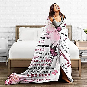 RIEDIOVS Granddaughter Gifts Blankets-to My Granddaughter Blanket-Granddaughter Gifts from Grandma-Birthday for Granddaughter 60" x 50" Throw Blanket -1