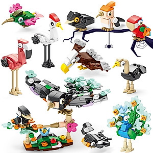 Sawaruita Party Favors for kids-20 Packs Fun Bird Building Blocks Sets Classroom Prizes-Birthday Goodie Bags Stuffers for Kids-Mini Animal Building Blocks Toys for Ages 6+ Boys & Girls Gifts（20in 2）
