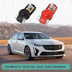 Middrivr 2PCS Battery Terminals, Car Battery Cable Terminal Clamps-Connectors-Negative and Positive, Battery Terminal with Plastice Cover, Good Contact, Corrosion Resistance Applicated in Car Truck