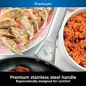 Ninja C39600 Foodi NeverStick Premium Hard-Anodized 13-Piece Cookware Set, Guaranteed to Never Stick, Nonstick, Durable, Oven Safe to 500°F, Grey