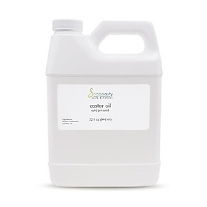 Soapeauty Cold Pressed Castor Oil | Hexane Free 100% Pure Natural Castor Oil Promotes Healthy Skin & Hair | Thickens Eyebrows & Lengthens Eyelashes | 32 fl oz