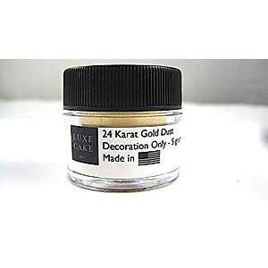 24 Karat Gold Luxury Luster Cake Dust, 5 grams for Cakes, Cupcakes, Cookies, Icing, Chocolate Wedding Party Baking Cupcake Cookie Ice Cream Decoration Supplies