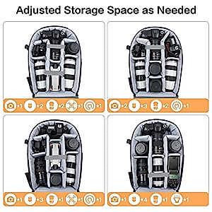 MOSISO Camera Backpack,DSLR/SLR/Mirrorless Photography Camera Bag Camouflage Waterproof Hardshell Case with Tripod Holder&Laptop Compartment Compatible with Canon/Nikon/Sony/DJI Mavic Drone, Gray