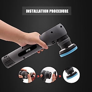 Cordless Mini Polisher, SPTA 12V Cordless Polisher for Detailed Polishing, Cordless Car Buffer Polisher, RO&DA Buffer Polisher with Mini Polishing Pads and Wool Pads for Polishing, Sanding, Cleaning