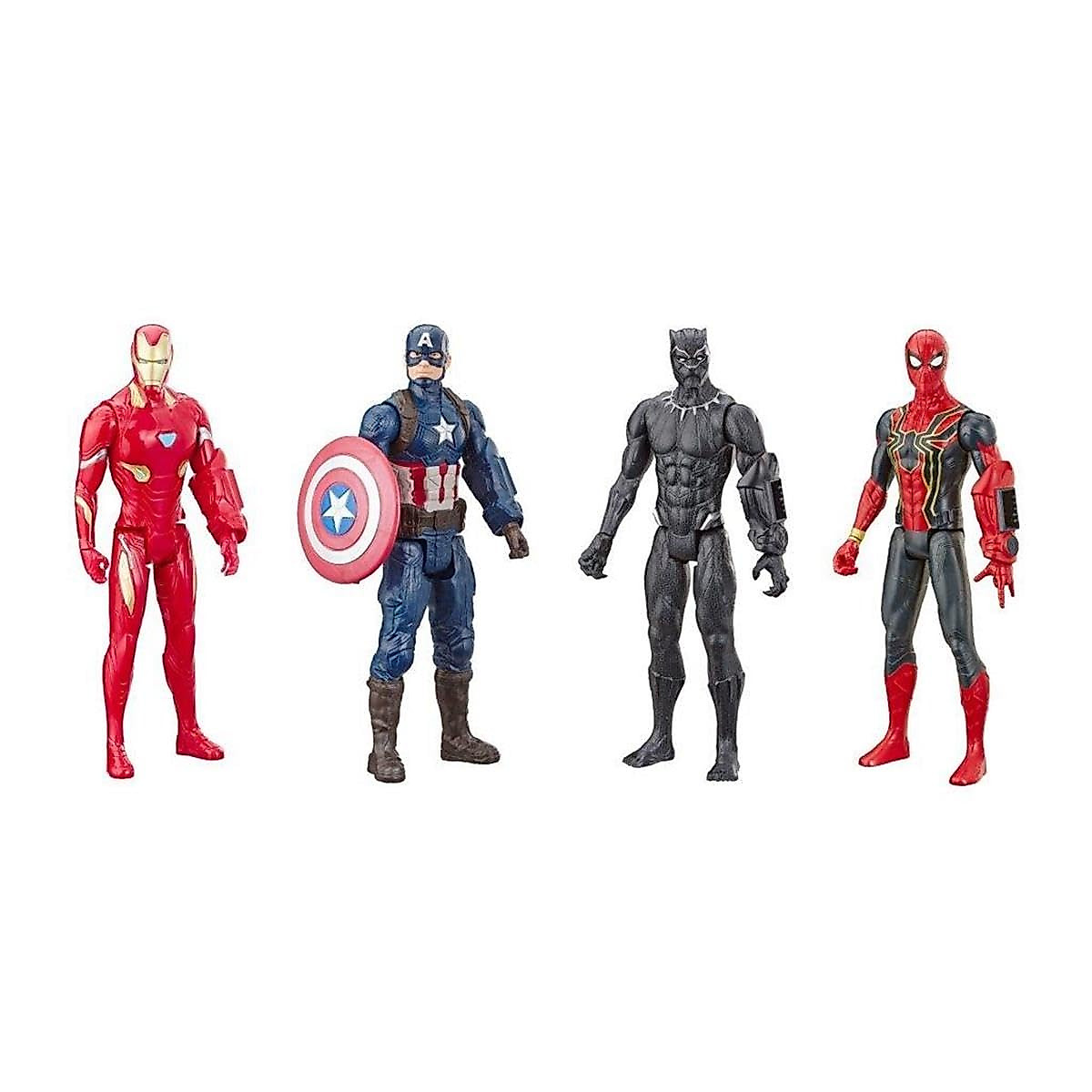 Avengers Marvel Endgame Titan Hero Series 12" Action Figures Captain America, Iron Spider, Black Panther, and Iron Man (4 Action Figures)