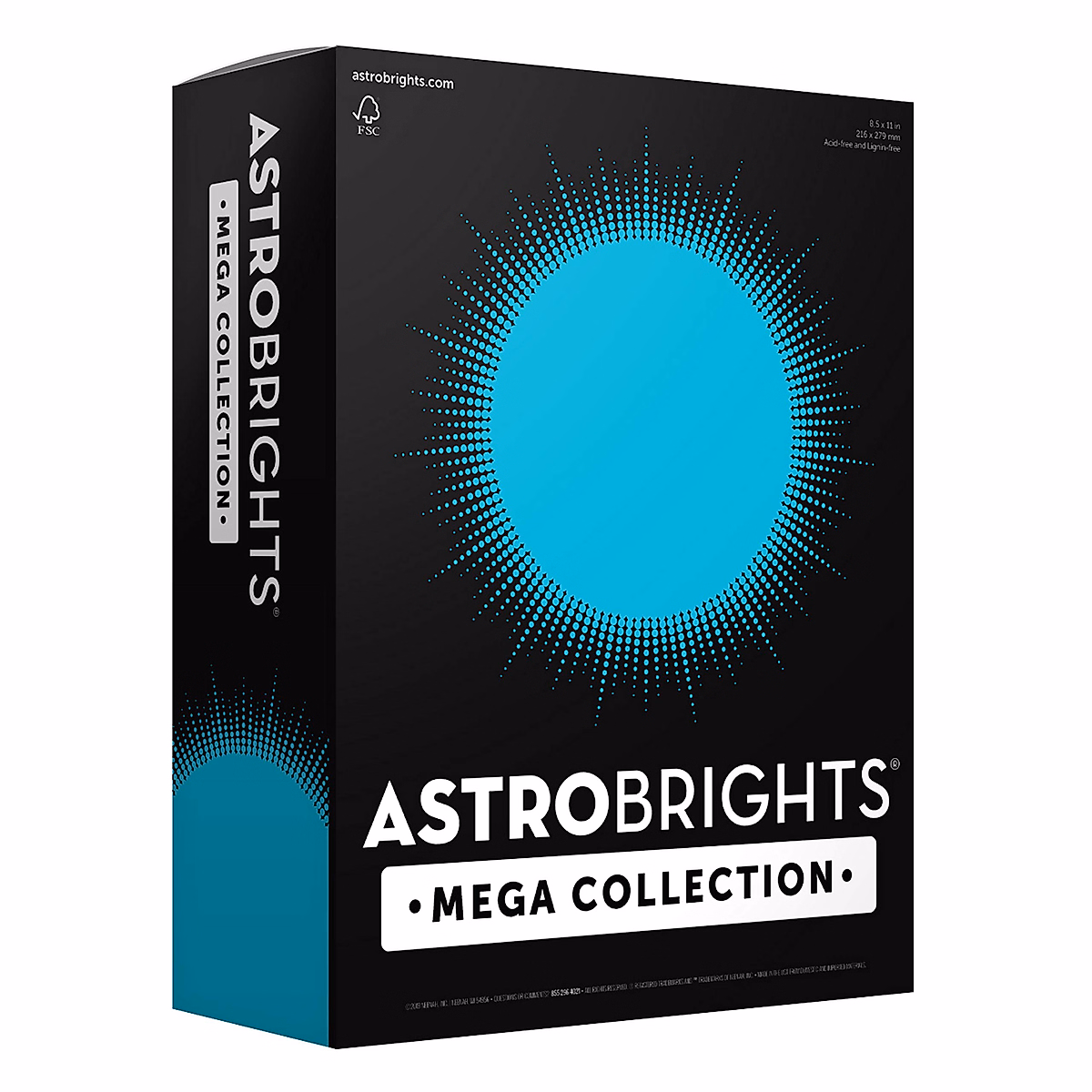 Astrobrights Mega Collection, Colored Cardstock, Bright Blue, 320 Sheets, 65 lb/176 gsm, 8.5" x 11" - MORE SHEETS! (91628)