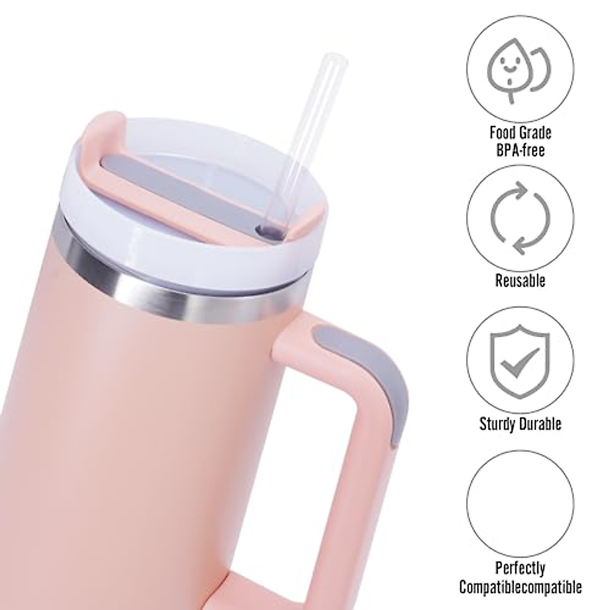 MLKSI Straw Replacement for Hydrapeak Voyager 40 oz Tumbler With Handle