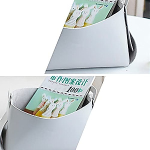 Cabilock Box Handle Flowers Basket Room Leather Desk for Wallet Storage Coin Decoration Baskets Fruits Small Cube Toys Bedside Jewelry Grey Collapsible Living Assembled Organizer Holder