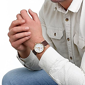 evo2, 40mm, Golden Watch Brown Leather Strap