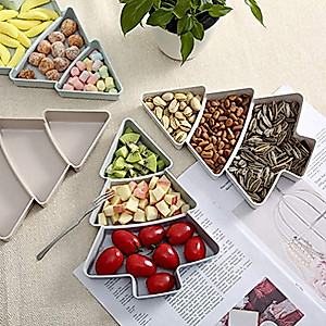UPKOCH Fruit Plate Creative Christmas Tree Shape Dessert Plate Plastic Nuts Snacks Plates Portable Dishes Serving Tray (Grey)