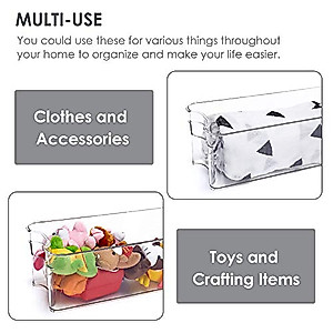 Vtopmart Breastmilk Storage Container 4PCS Set, Clear Freezer and Fridge Organizer Bins, Plastic Storage Bins for Breast Milk, Baby Pouches, Formula, Bottles and Yogurts, 4.3’’ Width, 14.7" Long