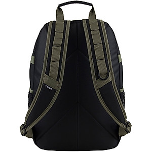 FUEL Terra Sport Spacious School Backpack with Front Bungee, Black/Green One Size