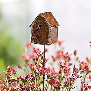 G & F Products MiniGardenn 10020 Fairy Garden Miniature Bird House Pick