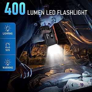 1500A Peak 18000mAh Portable Jump Starter Pack(Up to 7.0L Gas and 5.5L Diesel Engine), 12V Auto Booster Battery Charger Lithium Car Jump Starter Box with LED Screen & Light