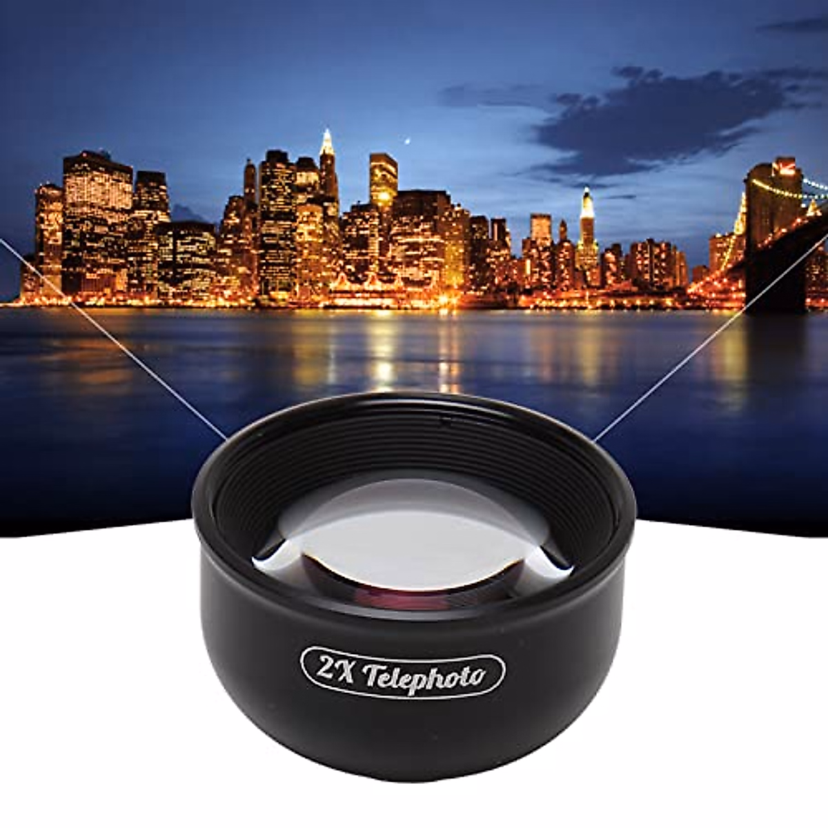 Phone Camera Lens, 2X HD Clip on Cell Phone Lens with Storage Bag and Wiping Cloth, Portable Smartphones Lens for Photography