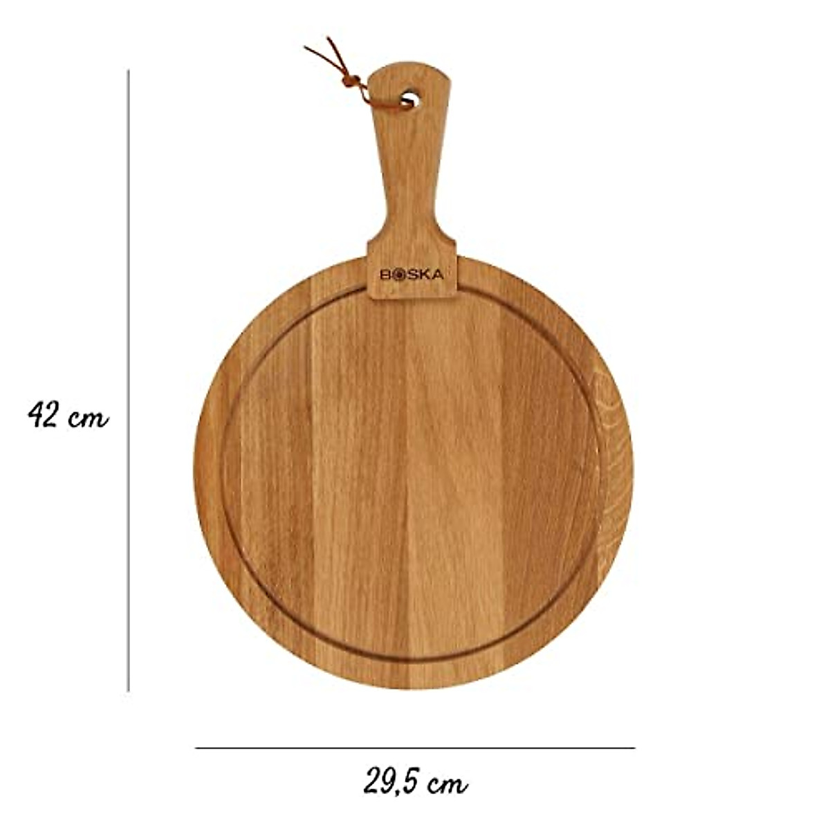 Boska Wooden Serving Cheese Round Board - Holland Life Best For Cheese, Tapas, Bread, and Desserts Presentation - Board Slab with Non-Slip Feet - Cutting and Charcuterie Board
