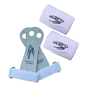 QALARO Hand Grips for Gymnastics | Bar Grips | Gymnastics Palm Guards with 4" Wristbands & Bag| Youth Bar Grips