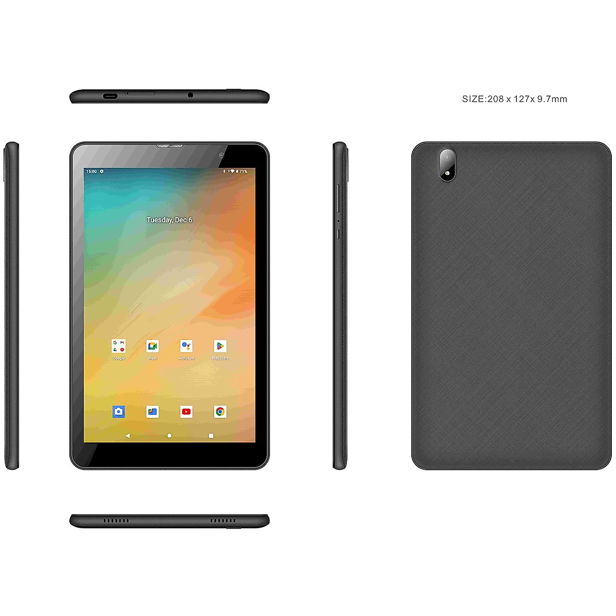 Azpen 4G LTE Unlocked Android 12 Tablet with 8 inch HD LCD IPS Display and Octa Core CPU 3GB RAM 32GB Storage Bluetooth with Dual Cameras.