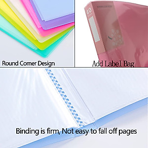 HADZLPOY Painting Storage Book 40 Clear Pockets Sleeves Protectors Art Portfolio Book，A3 Album information folder bag for 30 x cm Presentation (Can Accommodate 16.5 12.1inch)(Pink)