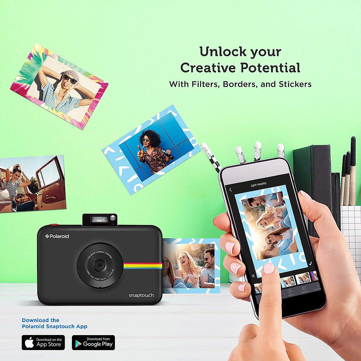 Zink Polaroid SNAP Touch 2.0 – 13MP Portable Instant Print Digital Photo Camera w/ Built-In Touchscreen Display, Black