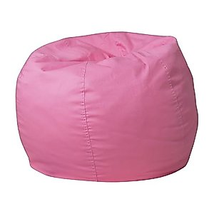 Flash Furniture Dillon Small Bean Bag Chair for Kids and Teens, Foam-Filled Beanbag Chair with Machine Washable Cover, Light Pink