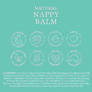 MooGoo Nappy Balm - A naturally gentle diaper cream for sensitive baby skin - Soothing cream with shea butter, zinc & jojoba oil - Barrier cream to soothe & help prevent irritation