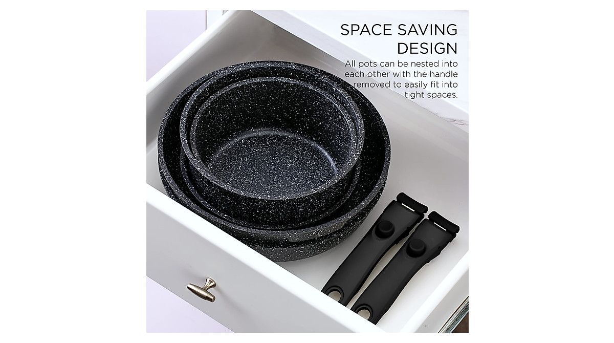 Country Kitchen 13-Piece Nonstick Cookware Set - Oven Safe & Space-Saving