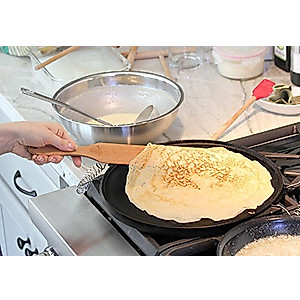 The ORIGINAL Crepe Spreader and Spatula Kit - 2 Piece Set (4” Spreader and 14” Spatula) Convenient Size to Fit Small Crepe Pan Maker | All Natural Beechwood Construction only From Indigo True Company