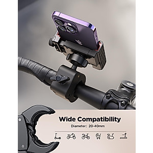 JOYROOM Motorcycle Bike Phone Mount Holder Bicycle Handlebar Cell Phone Mount - Stroller Scooter Phone for iPhone Samsung Galaxy 4.7''-7'' Cellphones - Motorcycle Mountain Bike Accessories