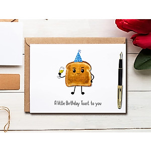 A Little Birthday Toast To You - Birthday Toast Birthday Card Card For Him Card For Her Funny Birthday Card - Bread Greeting Card - Funny Greeting Card.