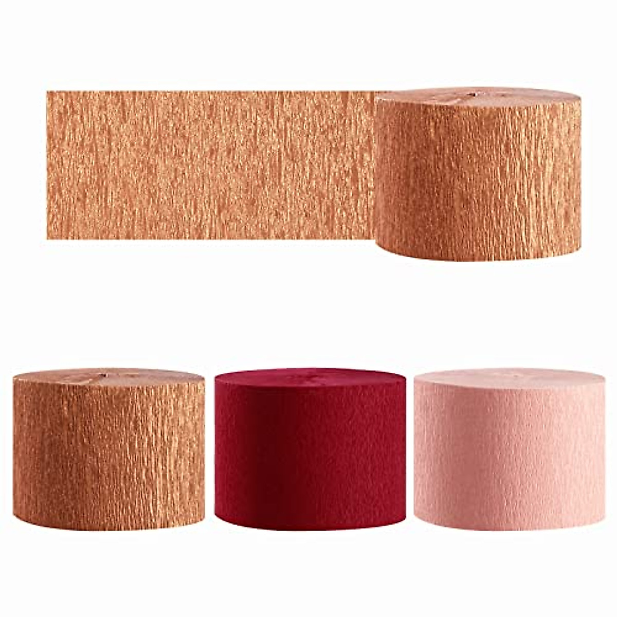 Rose-Gold Pink Burgundy-Red Party-Decorations Streamers - 9 Rolls Valentines Mothers Day Crepe Paper Streamer Garland Birthday Bachelorette Bridal Shower Engagement Wedding Brunch Decoration Panduola