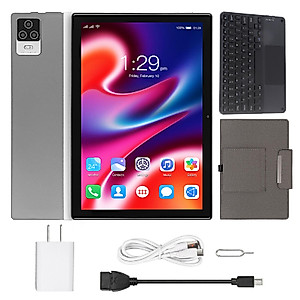 2 in 1 Tablet with Keyboard, 10.1 inch Android 12 Tablet PC, 8+256GB, Octa Core, 8MP+16MP Dual Camera, GPS, Bluetooth, 5G WiFi 4G GSM Tablet with Case (US Plug)