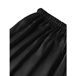 LYANER Women's Satin Pajamas Set Short Sleeve Button Shirt Silky Sleepwear with Shorts Set PJ Black Small