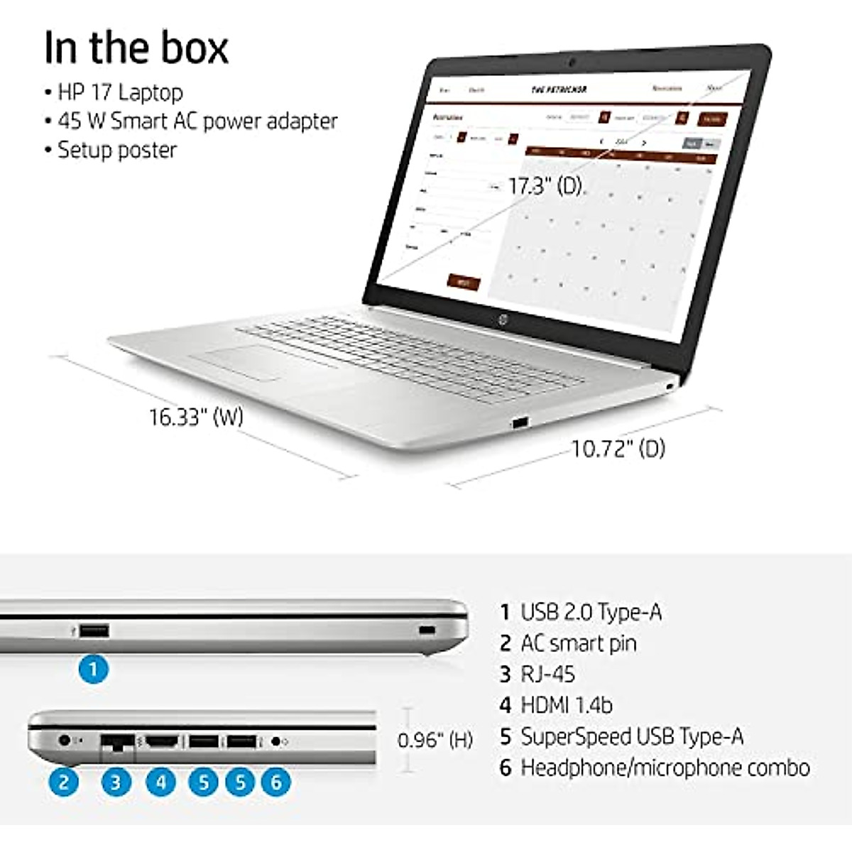 HP 17 Laptop PC, 11th Gen Intel Core i5-1135G7(Beats i7-1065G7), Iris Xe Graphics, 32GB DDR4 RAM, 1TB SSD, FHD IPS Anti-Glare Screen, Long Battery Life, Windows 11 S
