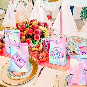 LaVenty 12 PCS Singer Theme Party Favor Bags Pop Star Theme Birthday Party Supplies Kids Candy Treat Bag for Birthday Wedding Bridal Shower