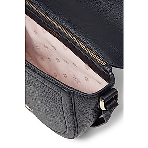 Kate Spade New York Knott Pebbled Leather Medium Saddle Bag Black One Size