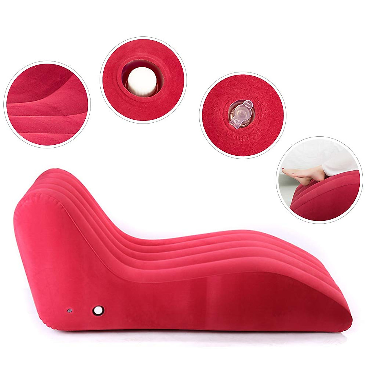 ZIKO Inflatable Sofa Air Chair, Portable Inflatable Leisure Sofa Lounger S-Shaped Flocking Lazy Couch for Indoor Outdoor Folding Blow Up Couch Bed for Backyard Garden Beach