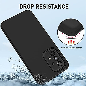 PUJUE for Samsung Galaxy A53 5G Case: Shockproof Protective Phone Cases - Soft Silicone TPU Slim Cell Shell - Cute Durable Rugged Matte Phone Covers (Black)