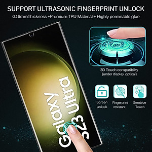 ivoler [2+1Pack Screen Protector for Samsung Galaxy S23 Ultra 6.8" 5G [2 Pack] with [1 Pack] Camera Lens Protector TPU Screen Protector with Transparent HD Clear Anti-Scratch 2023 Released,6.8inch