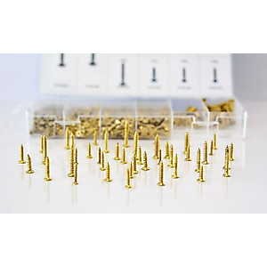 Swordfish 32051-500pc Brass Plated Wood Screw Assortment