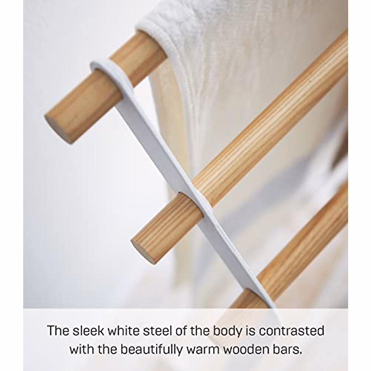 Yamazaki Home Tosca Bath Towel Hanger – Bathroom Holder Rack Organizer.,White